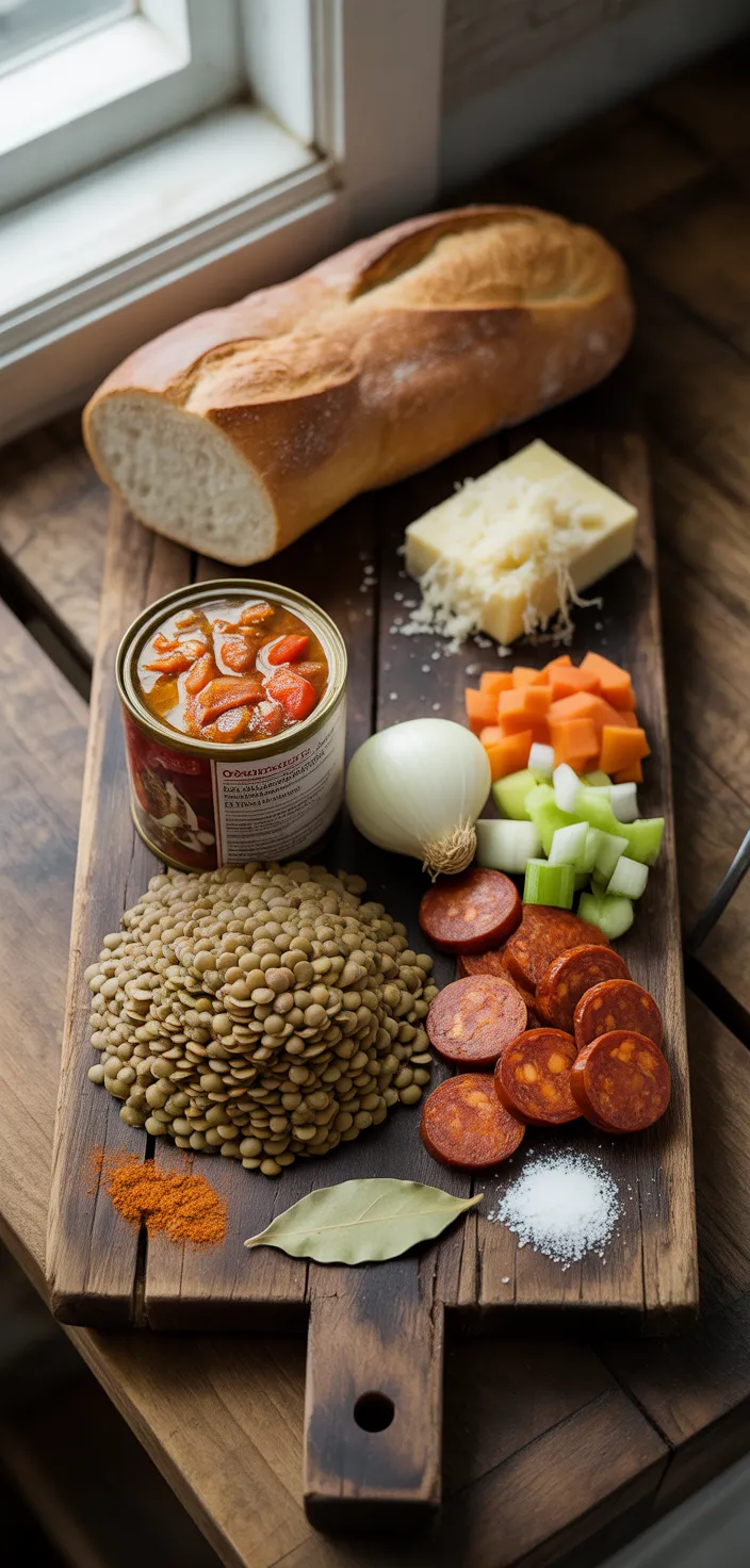 Soupy Spanish Lentils With Chorizo And Manchego Toast Recipe - Iberian Eats